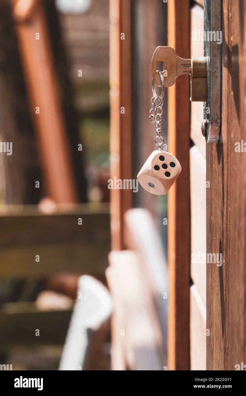 Open front door with keys in the lock Stock Photo - Alamy
