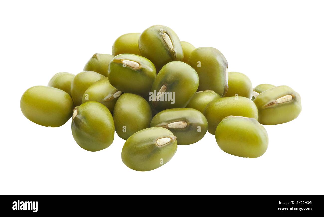 Group of green mung beans isolated Stock Photo - Alamy