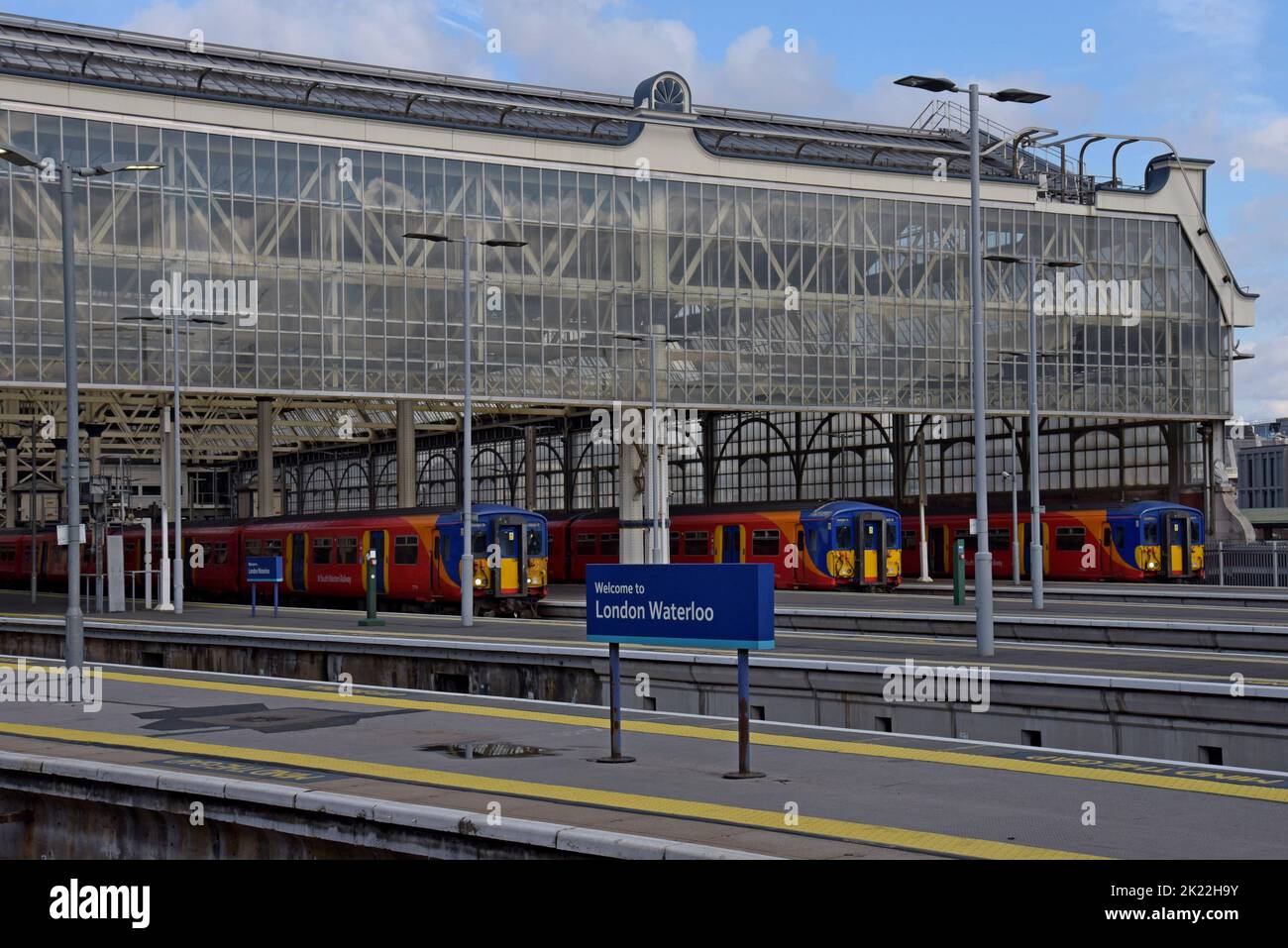 Class 455 South Western Railway trains at Waterloo Station, London, UK ...