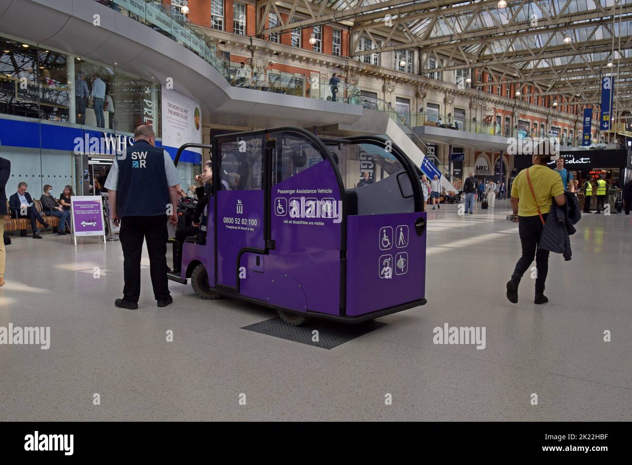 A passenger assistance vehicle on the concourse at Waterloo Railway ...