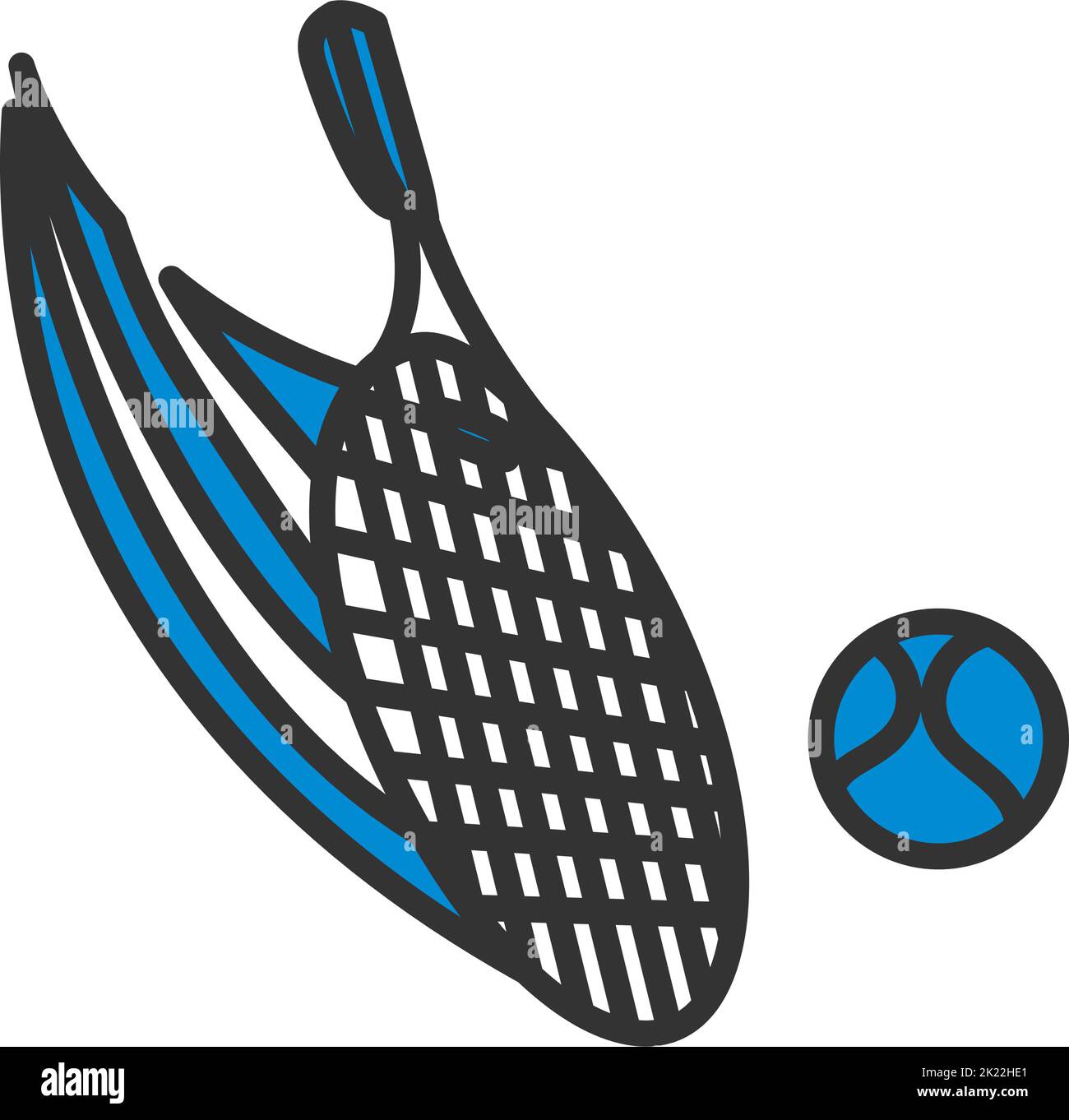 Tennis Racket Hitting A Ball Icon. Editable Bold Outline With Color ...