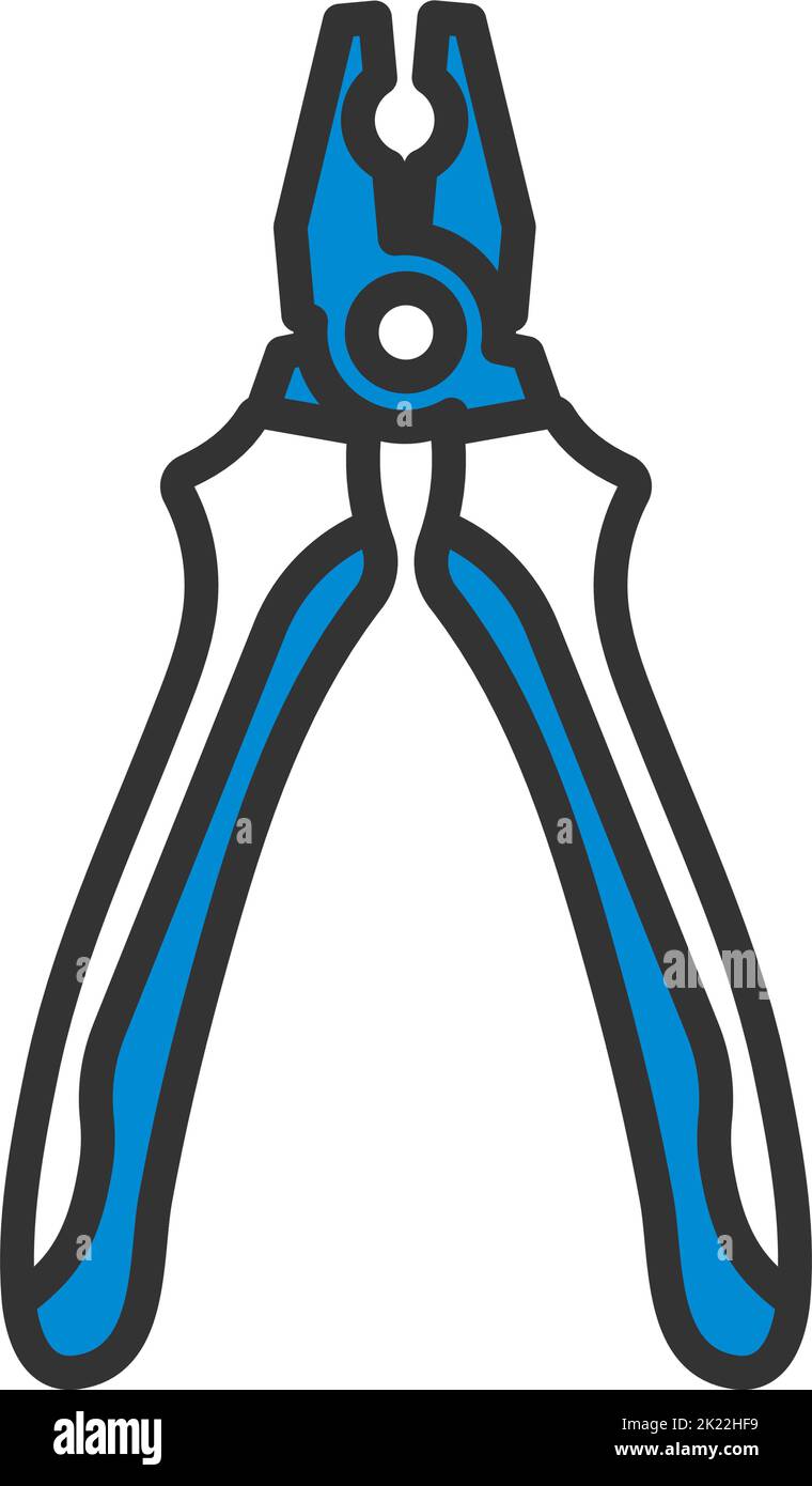 Pliers Tool Icon. Editable Bold Outline With Color Fill Design. Vector ...