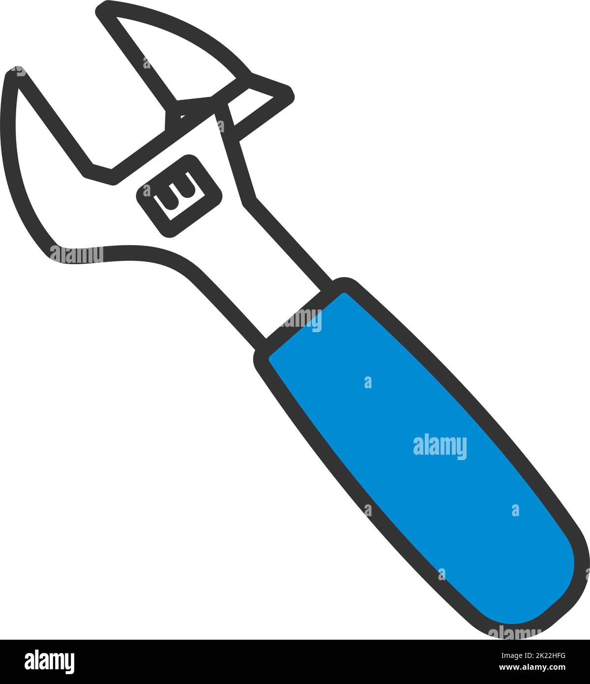 Adjustable Wrench Icon. Editable Bold Outline With Color Fill Design ...