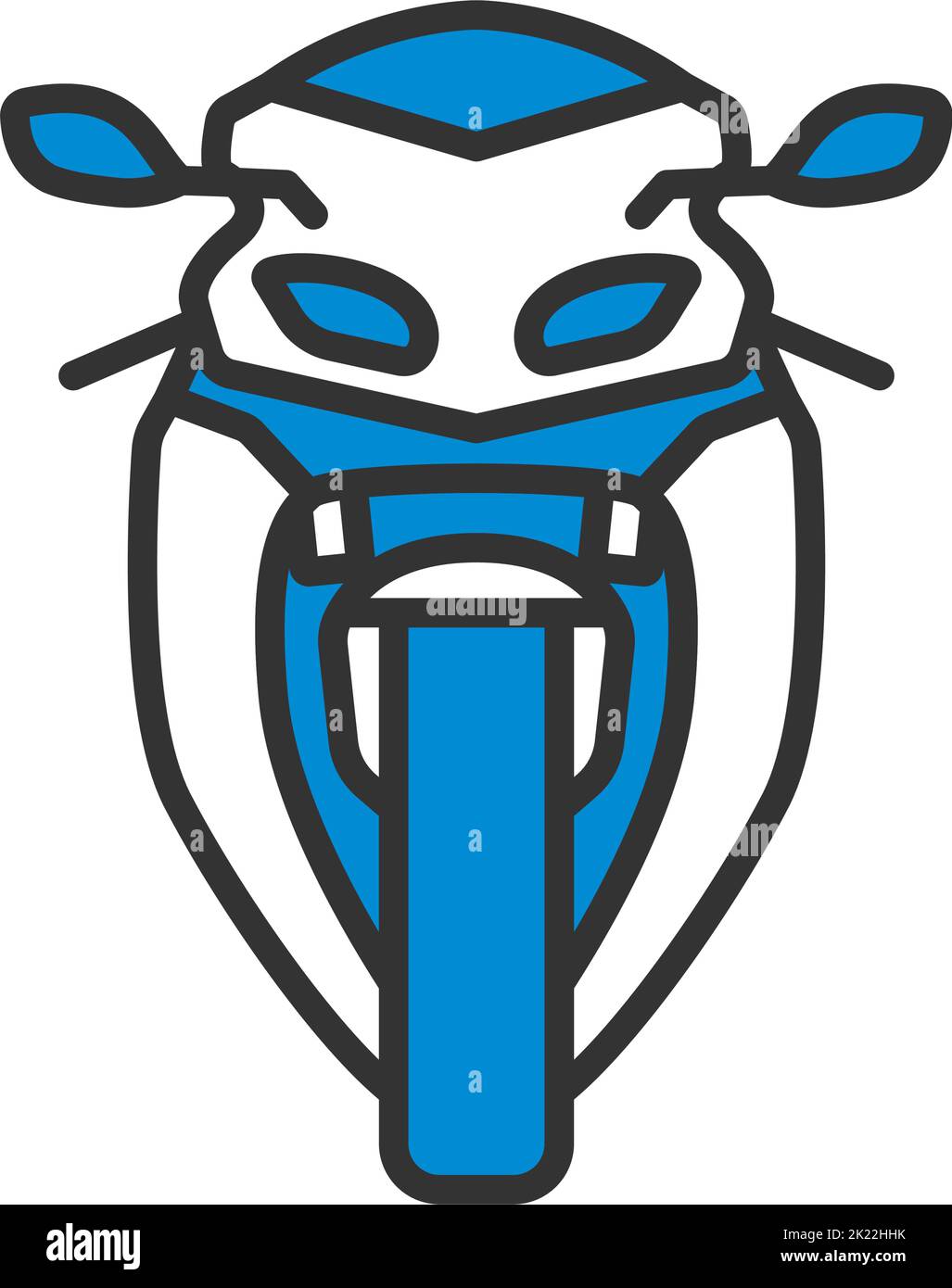 Motorcycle Icon. Editable Bold Outline With Color Fill Design. Vector ...