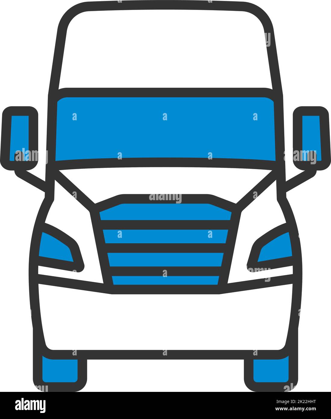 Truck Icon Editable Bold Outline With Color Fill Design Vector