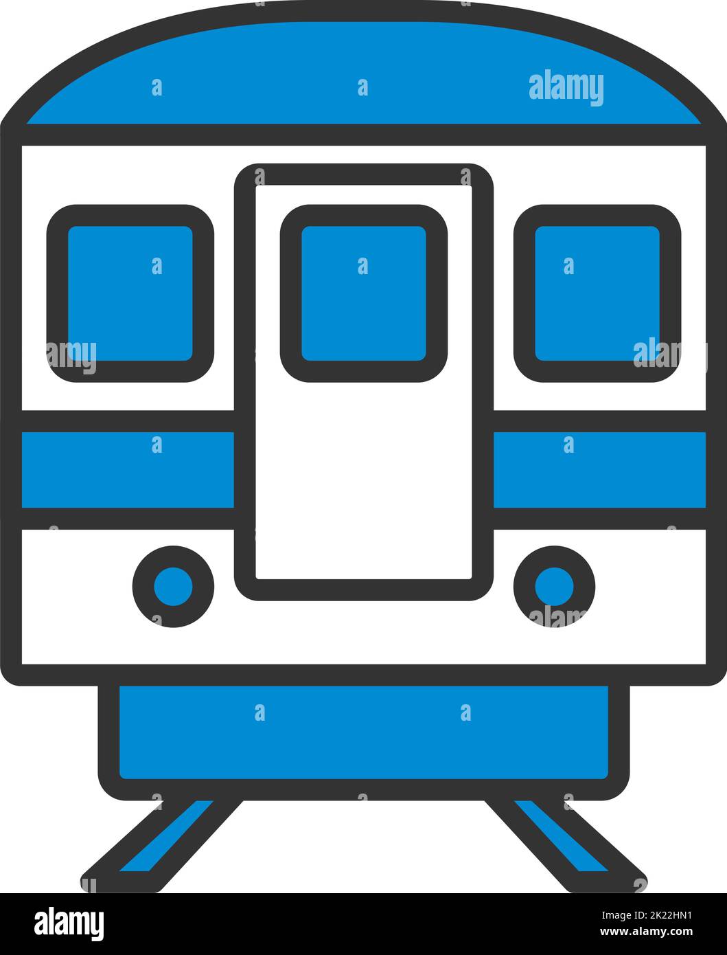 Subway Train Icon. Editable Bold Outline With Color Fill Design. Vector ...