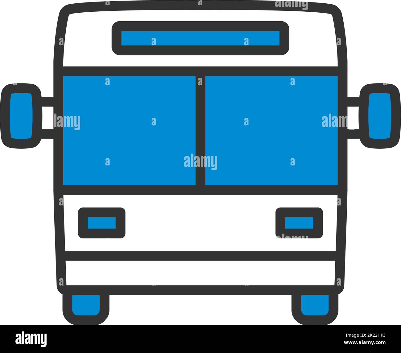 City Bus Icon. Editable Bold Outline With Color Fill Design. Vector ...
