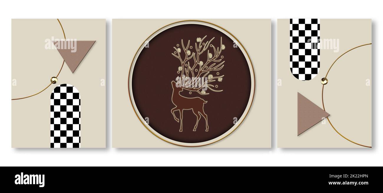 Abstract, blue, geometric background. Modern art wall murals, fashion ...