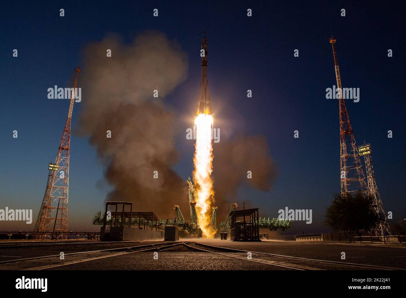 The Soyuz MS-22 rocket is launched to the International Space Station ...