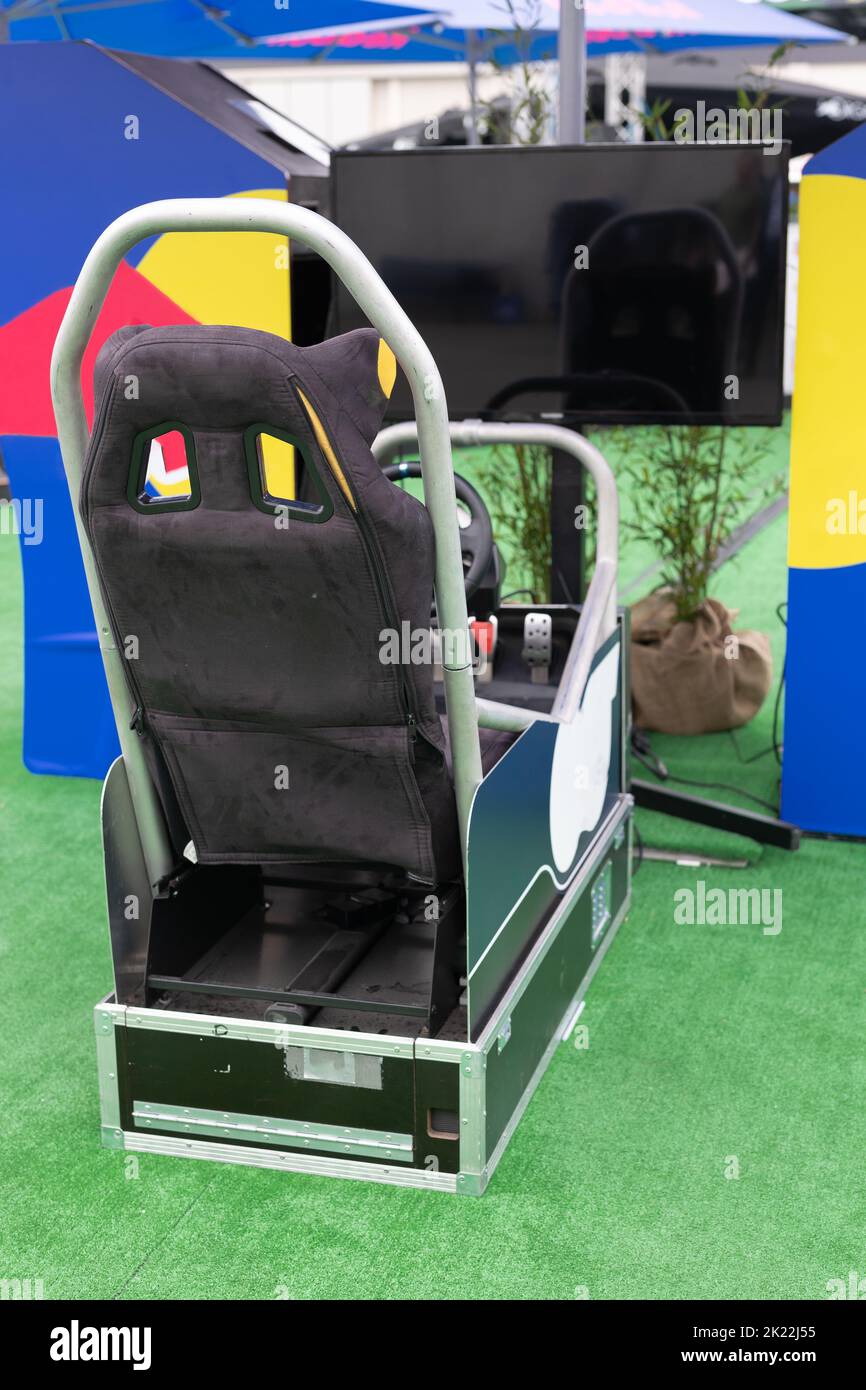 Professional Gaming Seat with Steering Wheel, Pedals and Screen for ...