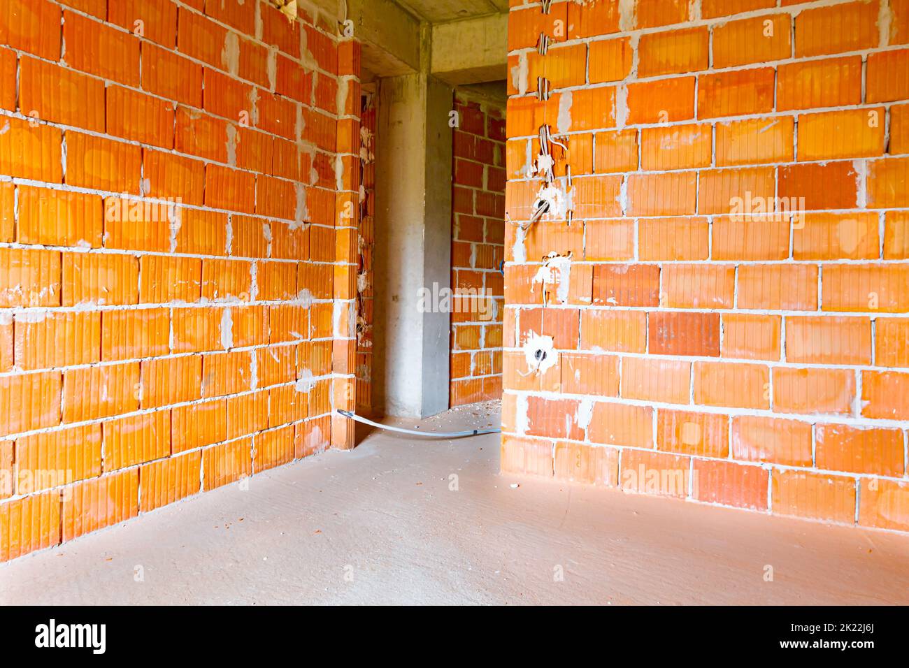 Exposed electrical sockets with the top covers removed for installation ...