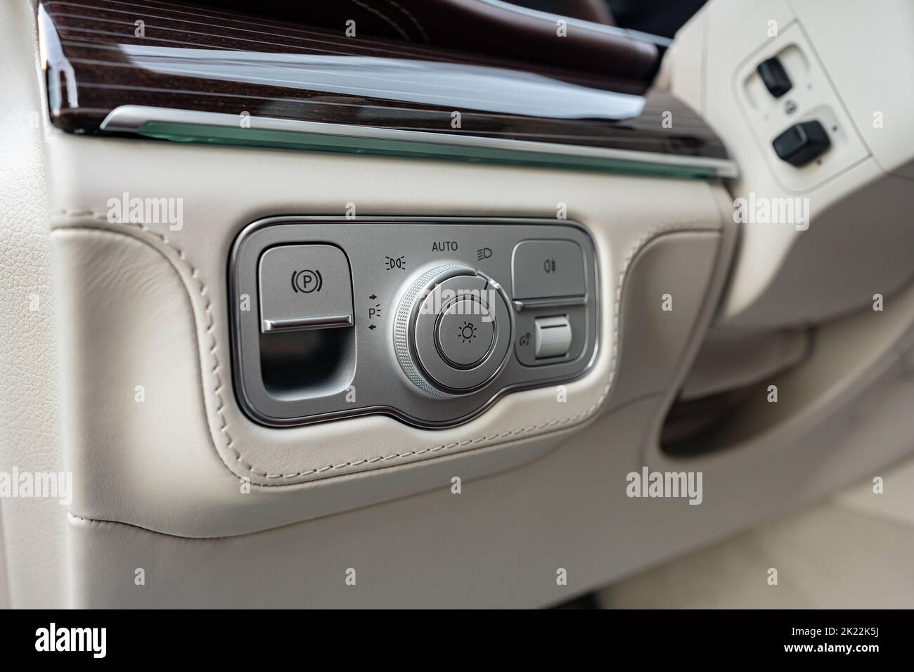 Close up details of a modern luxury car interior Stock Photo - Alamy