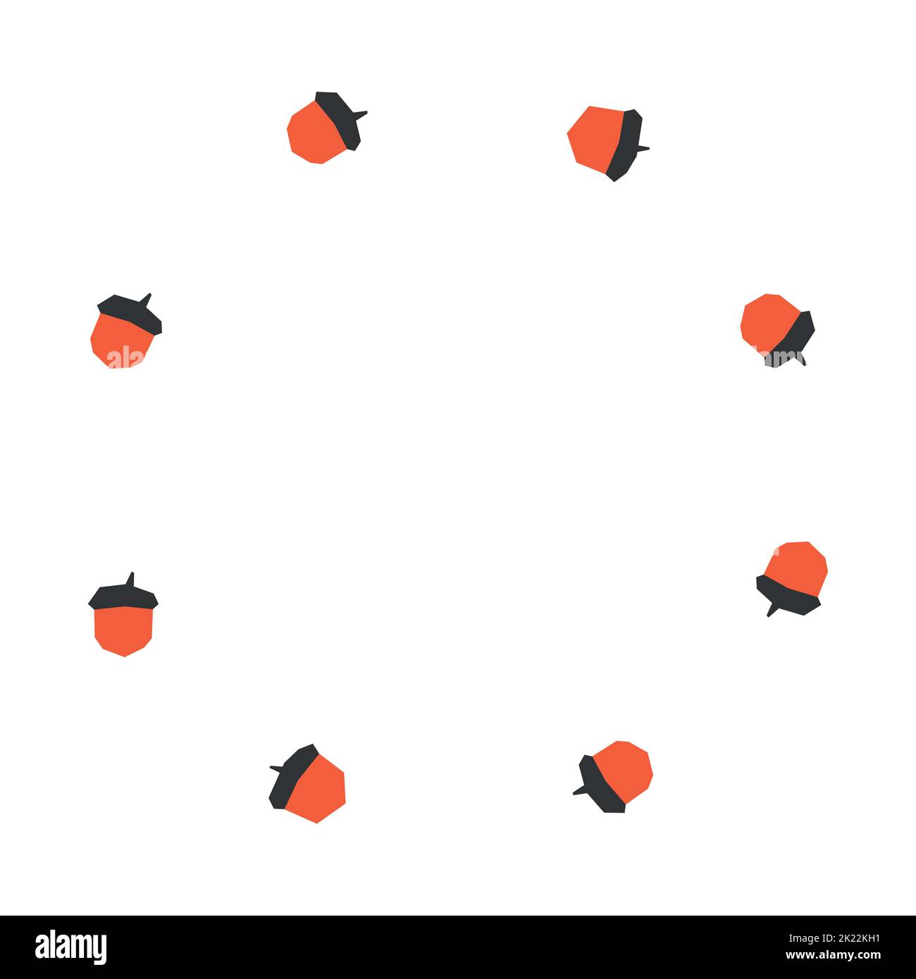 Vector isolated illustration with botanical element - flat nut. Orange ...