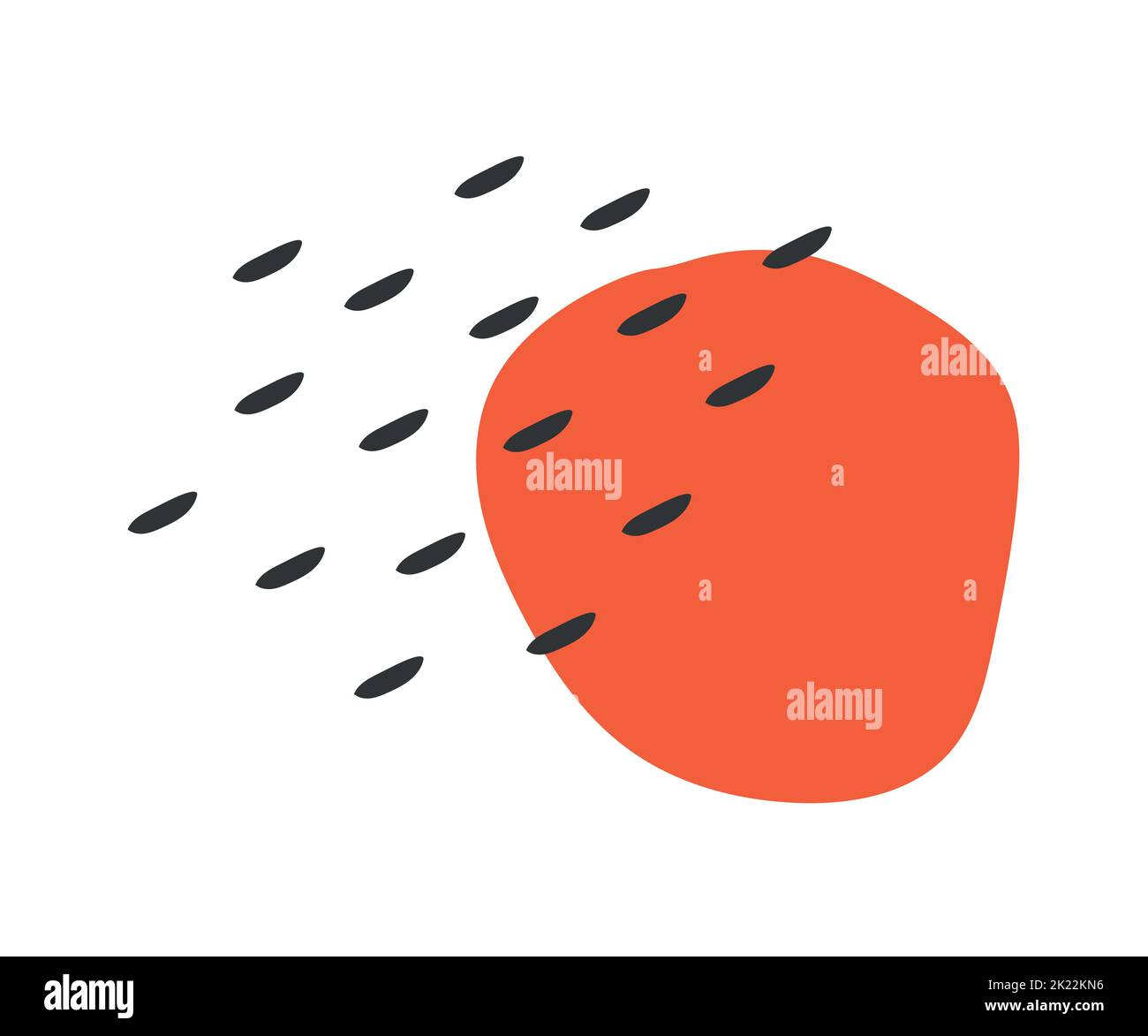 Vector isolated illustration with two abstact elements - orange hand ...