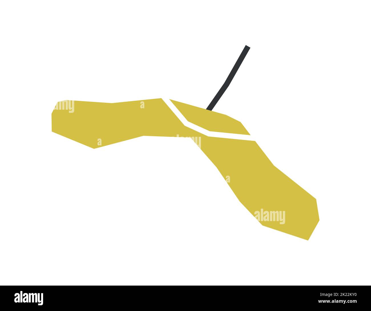 Vector isolated illustration with flat botanical element. Yellow symbol ...