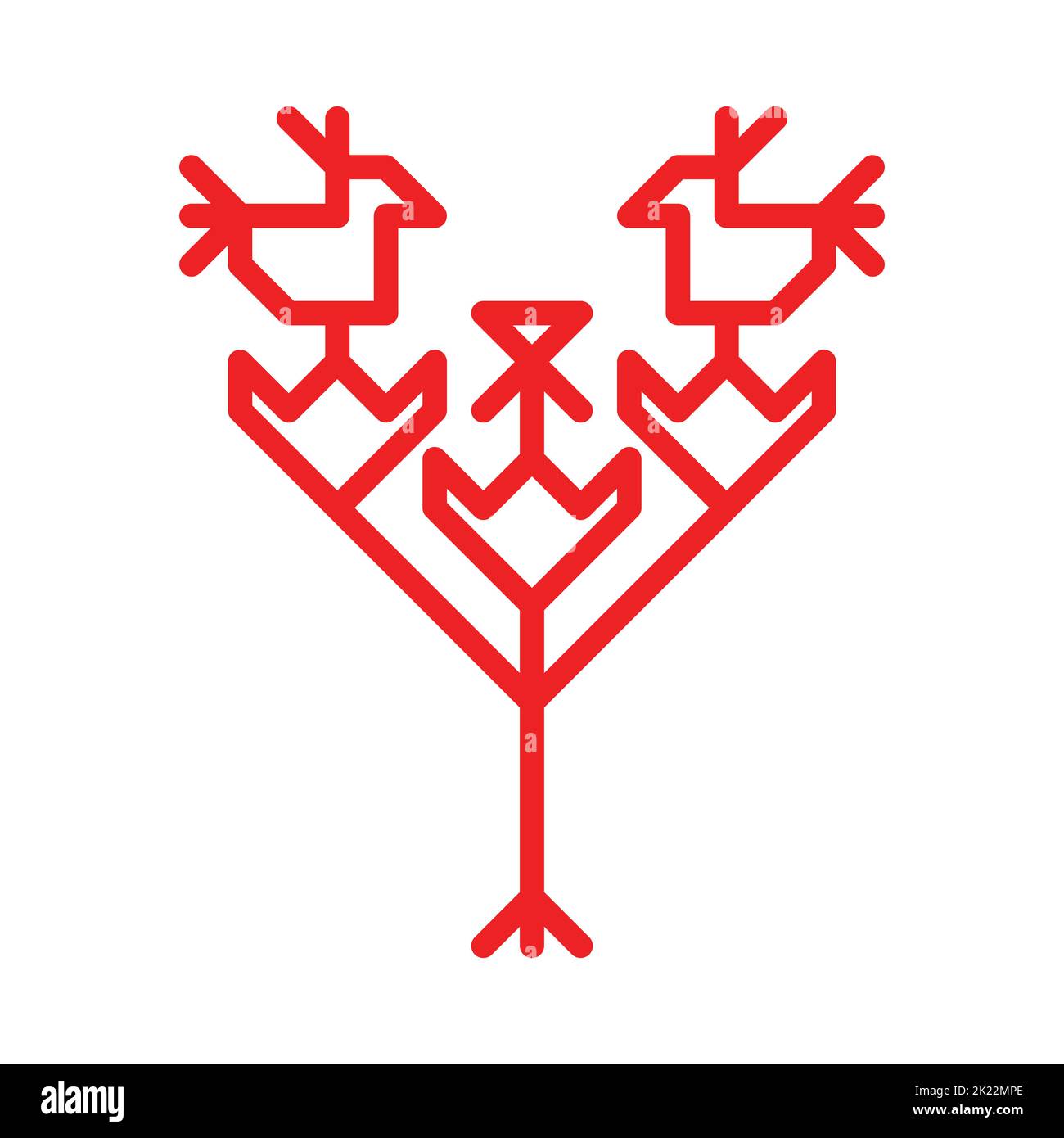 Vector isolated illustration with red simplified Finnish symbol of ...