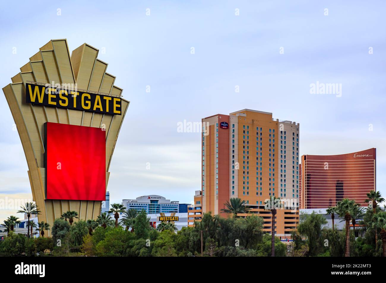 Las Vegas, Nevada, USA - October 24, 2021: The buildings and casinos on ...