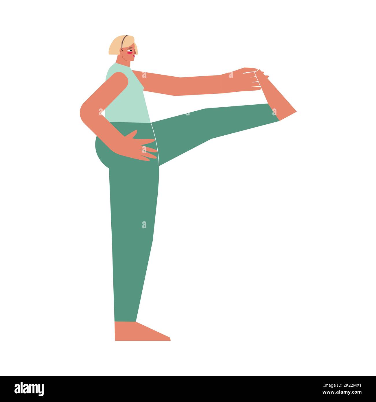 Vector illustration with flat Female character. Sportive young woman ...