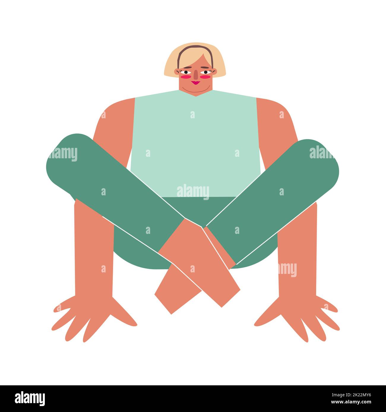 Vector isolated concept with flat Caucasian female character. Strong ...