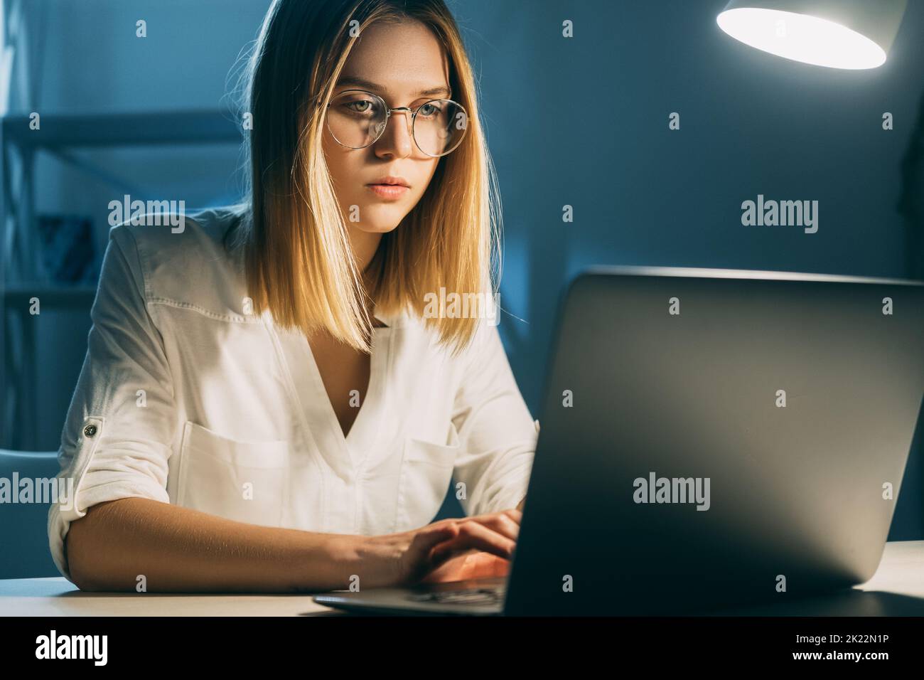 Virtual assistant. Work from home. Online business worker. Smart woman ...