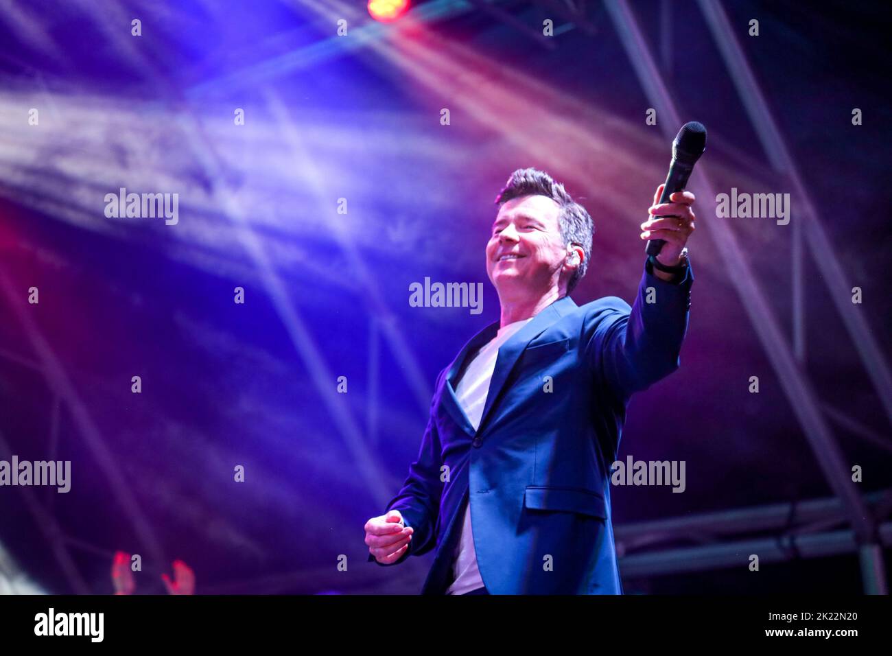 A closeup of the singer Richard Paul Astley performing at the ...