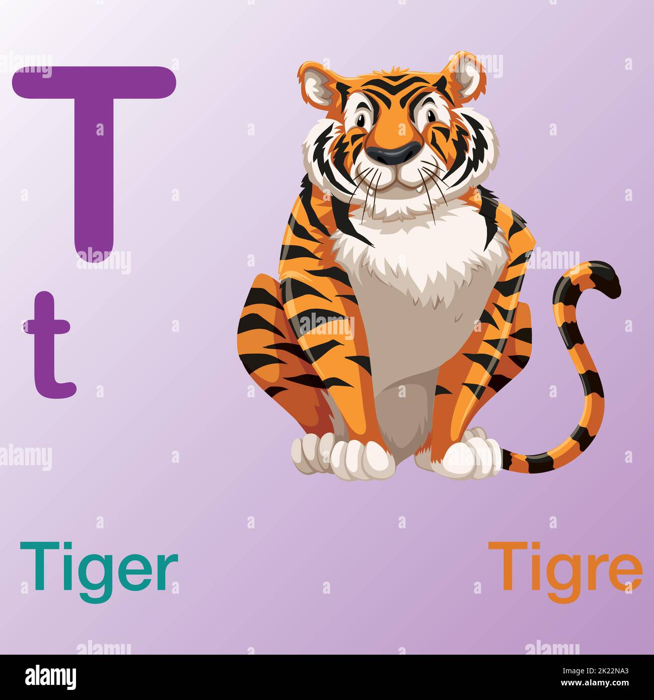 An English-Spanish alphabet book design for international kids with "T ...