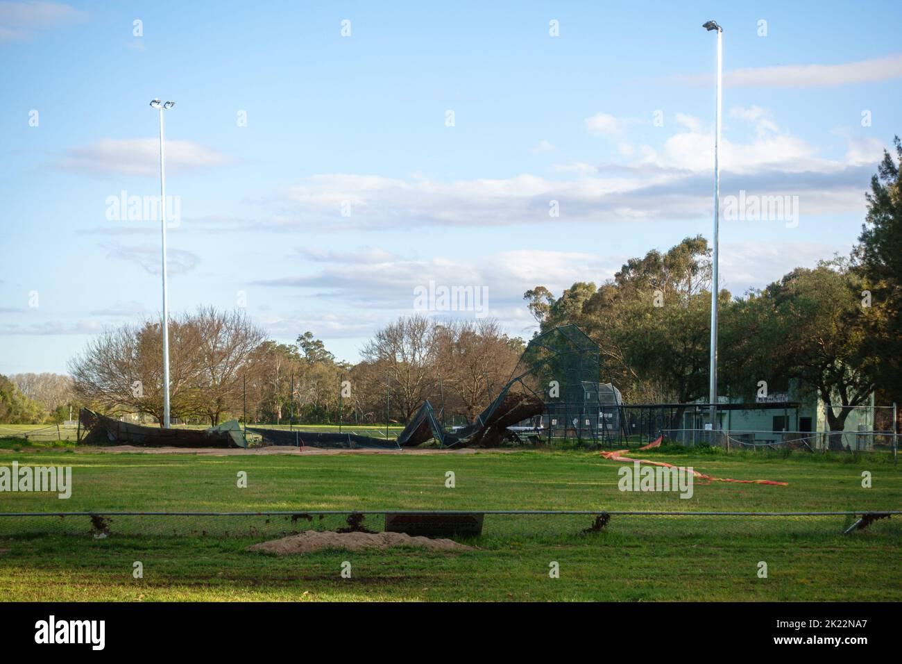The flood damaged baseball field at the Rotary Cowpasture Reserve in ...