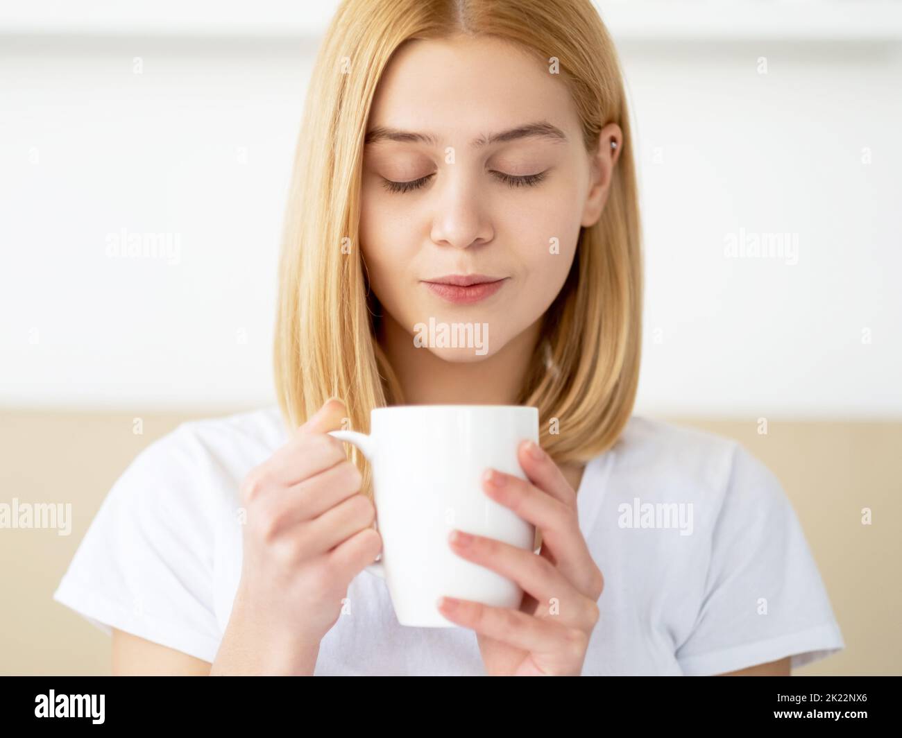 Coffee relax. Morning tea. Lazy sunday. Day off. Home leisure. Peaceful ...