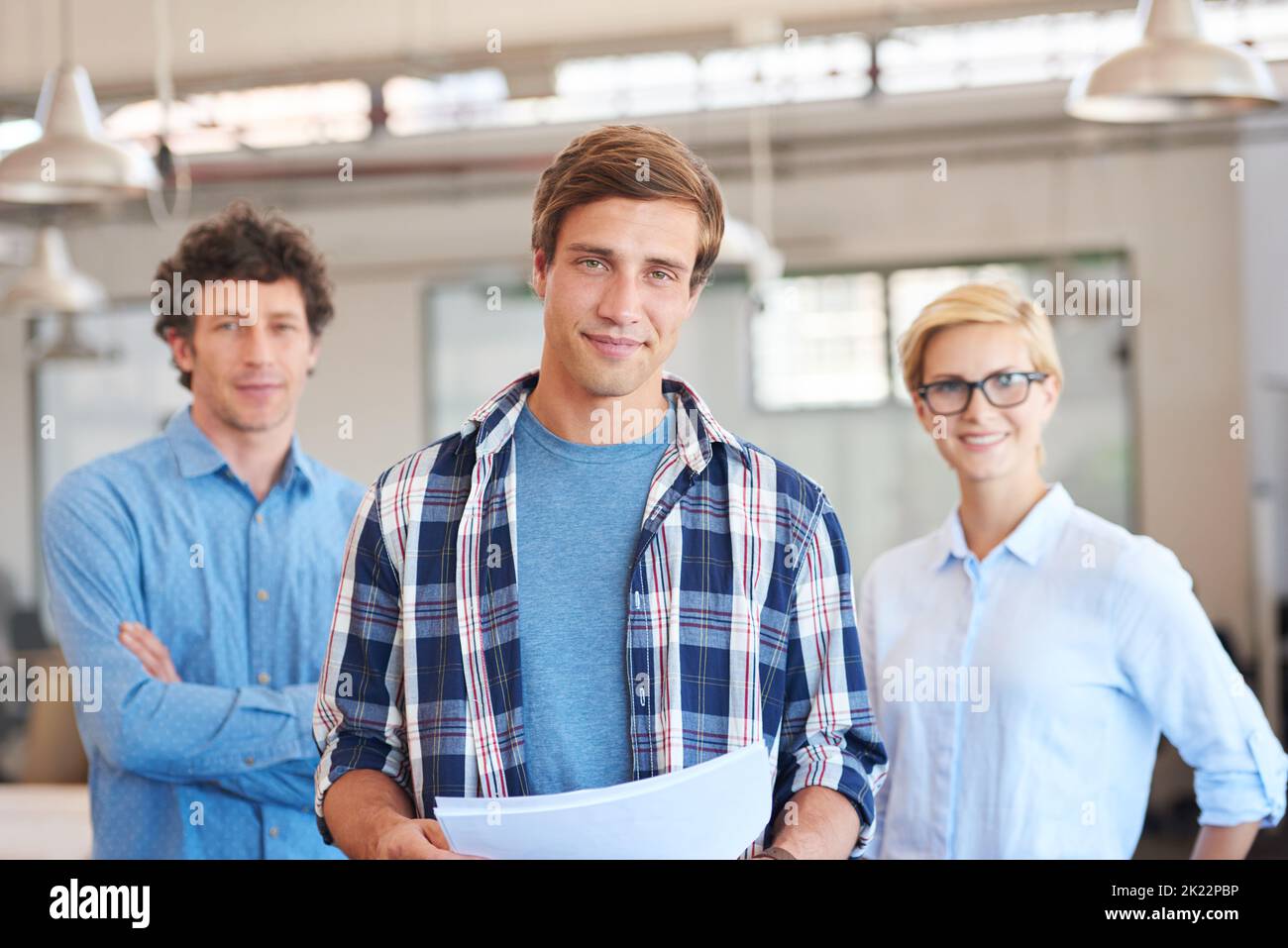Were ready to present our ideas. Cropped portrait of three ...