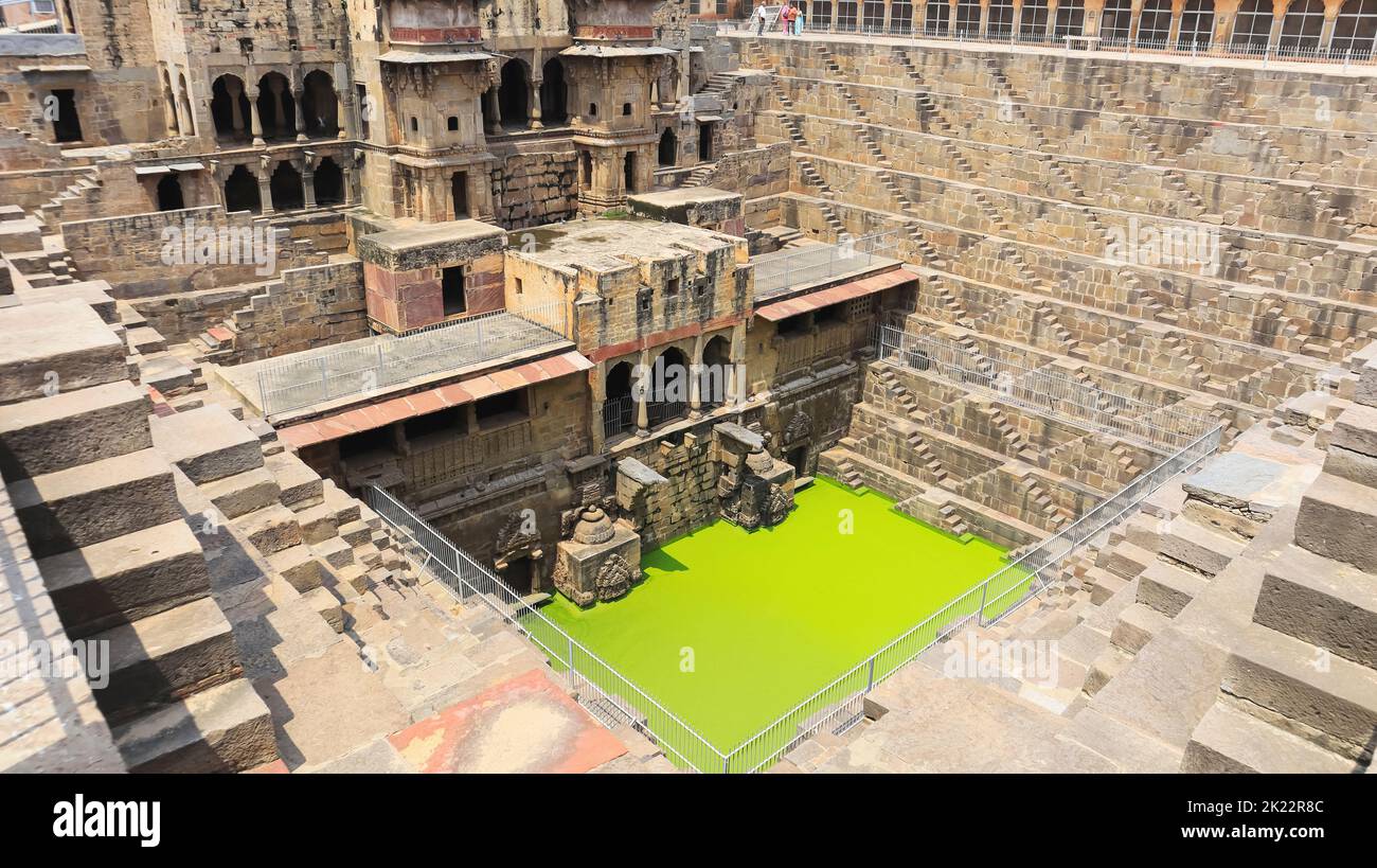 INDIA, RAJASTHAN, DAUSA, July 2022, Tourist at Chand Baori or Abhaneri ...