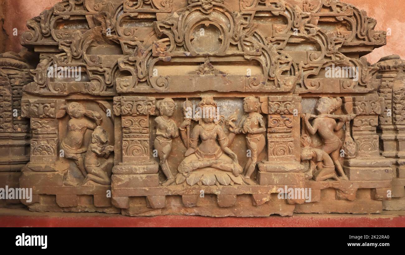Carved sculpture of Hindu Goddesses on stone, Chand Baori Stepwell ...
