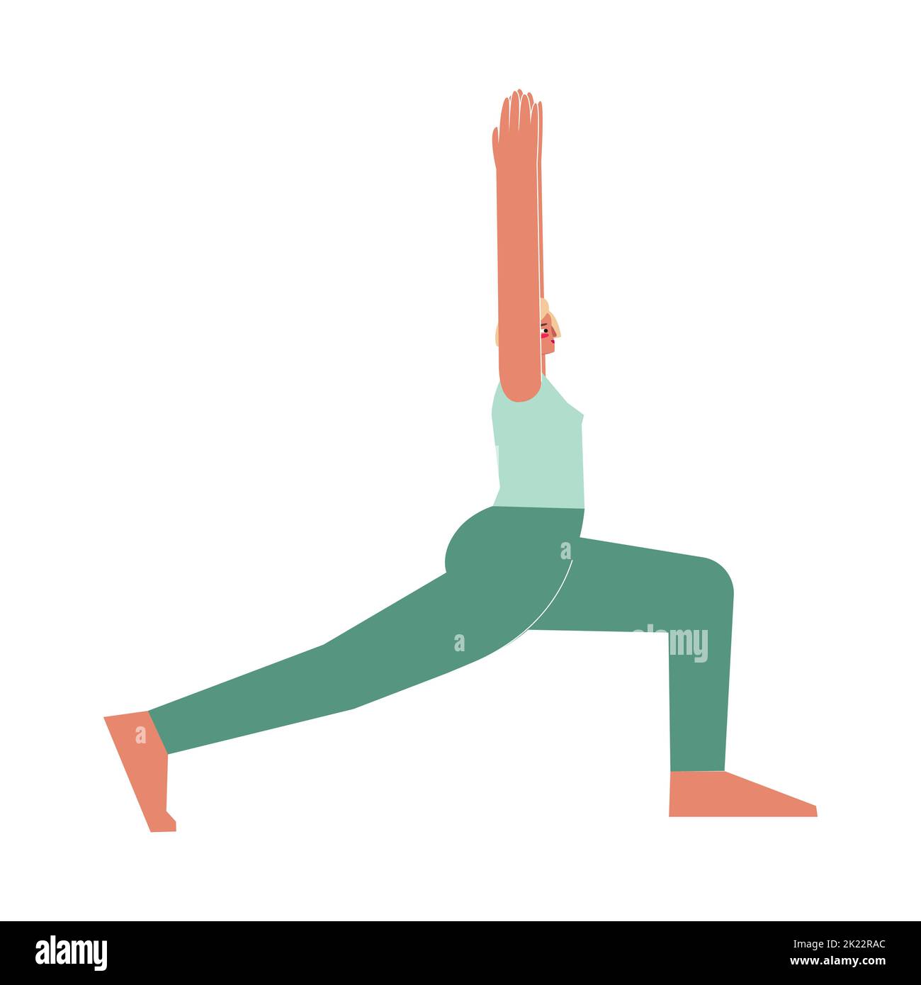 Vector isolated illustration with flat female character. Sportive woman ...