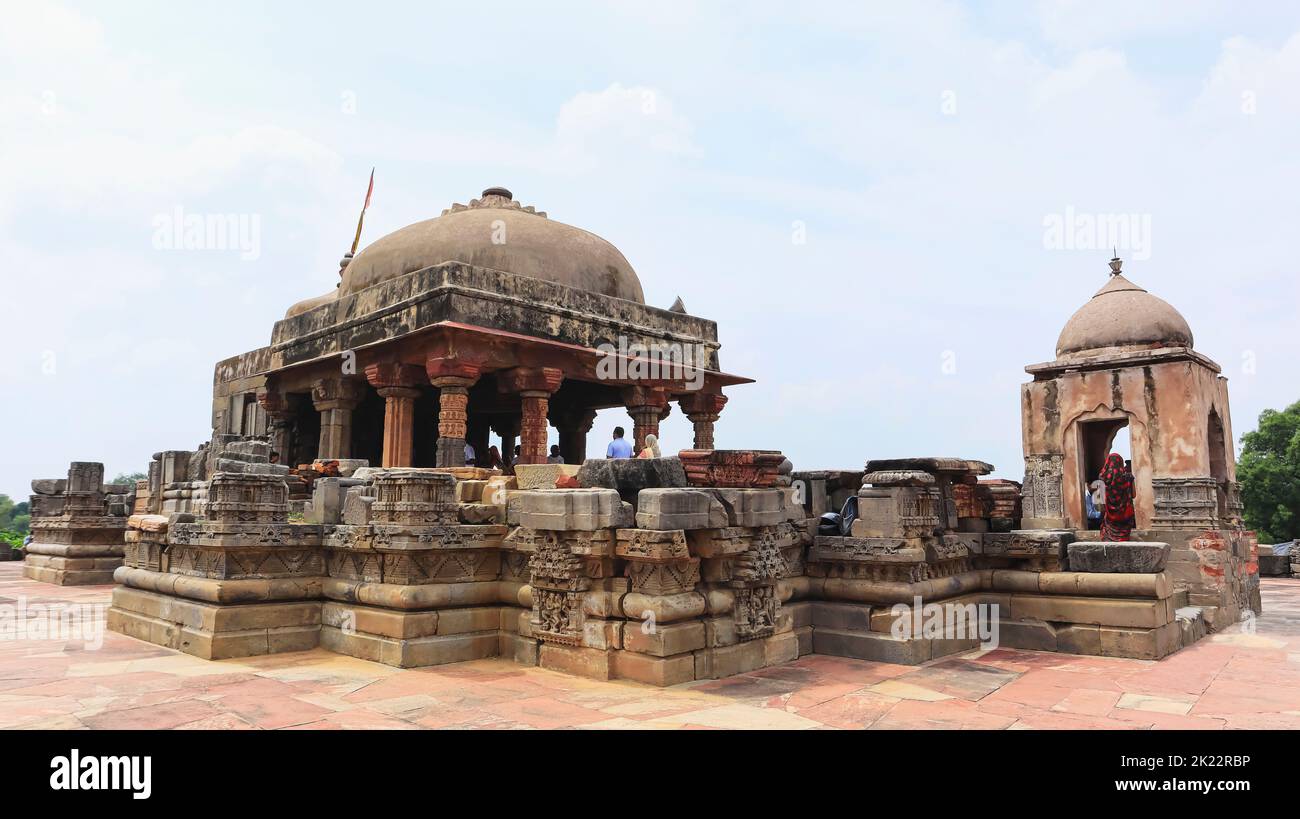INDIA, RAJASTHAN, DAUSA, July 2022, Tourist at ancient Harshad Mata ...