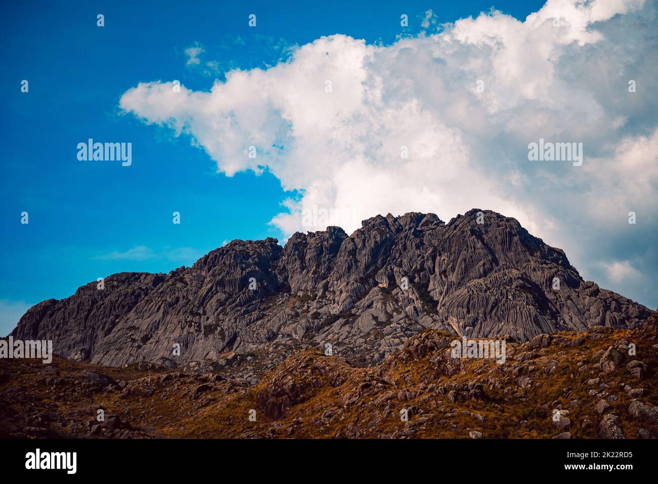 A beautiful shot of the rocky Pico das Agulhas Negras mountain in ...