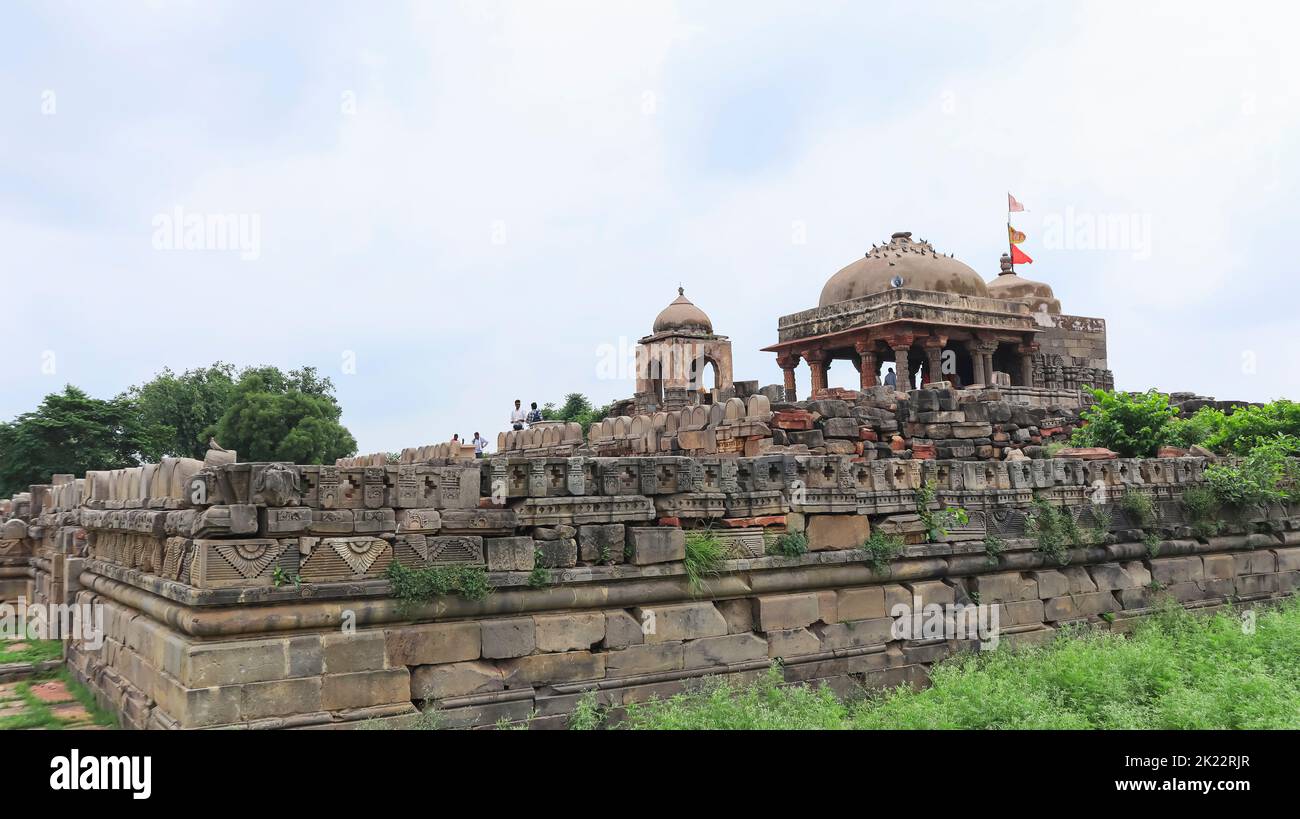 INDIA, RAJASTHAN, DAUSA, July 2022, Tourist at Harshad Mata Temple with ...