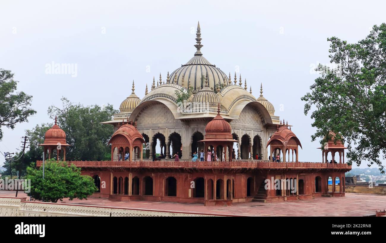 INDIA, RAJASTHAN, ALWAR, July 2022, Tourist at main Cenotaph of Moosi ...