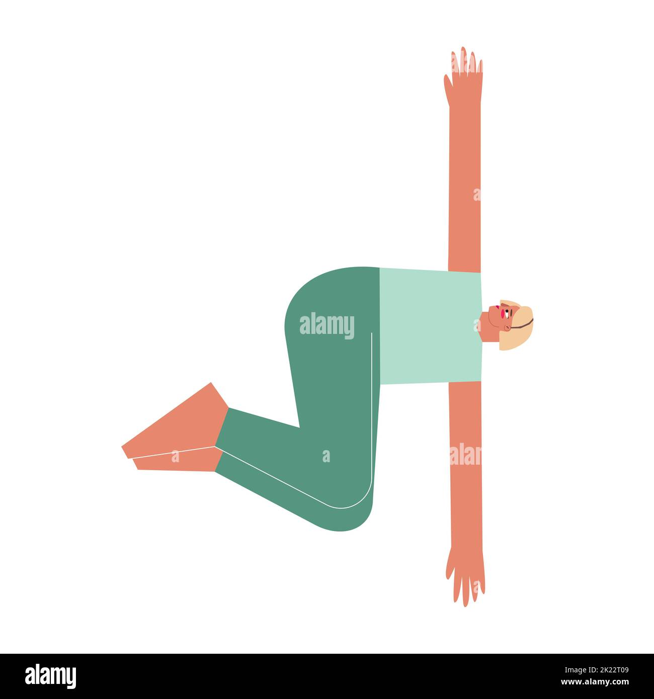 Vector isolated flat concept with female character. Sportive exercise ...