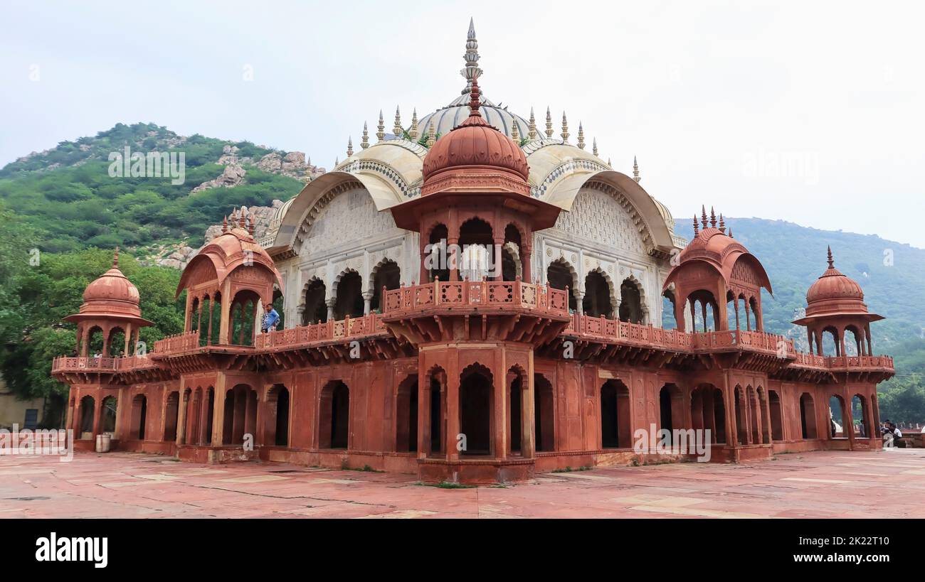 INDIA, RAJASTHAN, ALWAR, July 2022, Tourist at main Cenotaph of Moosi ...