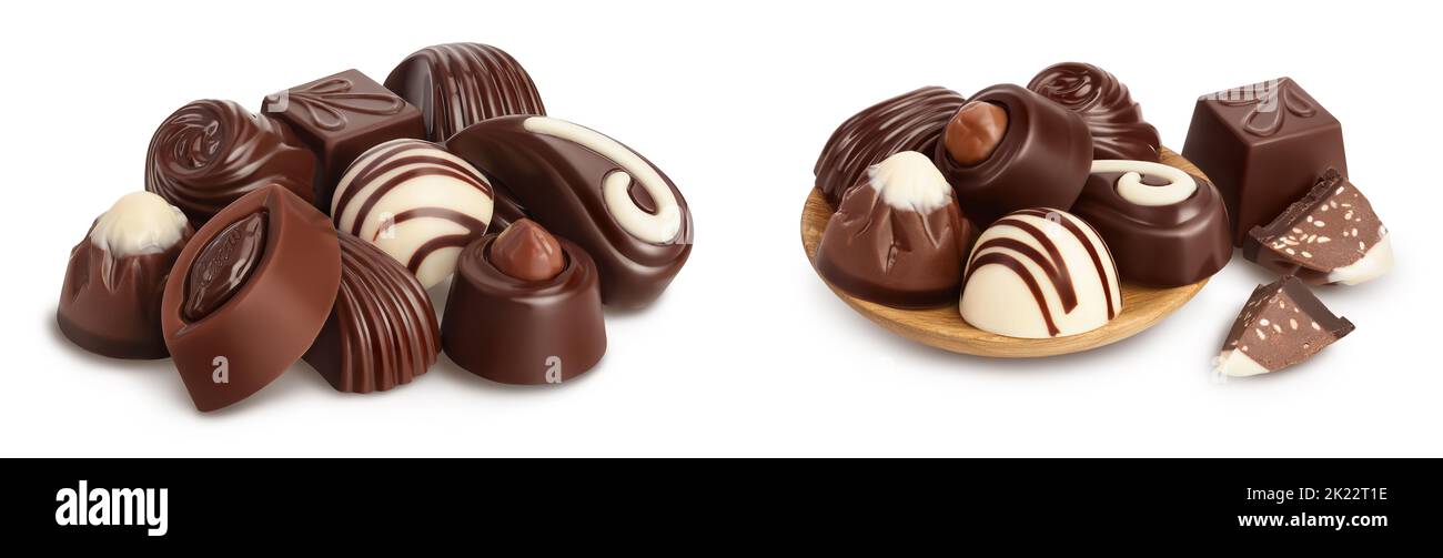 Chocolate candy isolated on white background with full depth of field ...