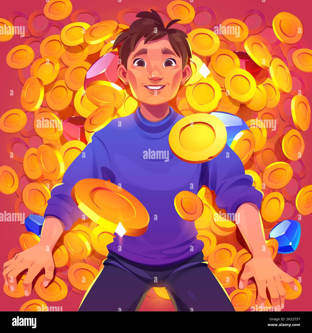 Lottery winner cartoon hi-res stock photography and images - Alamy