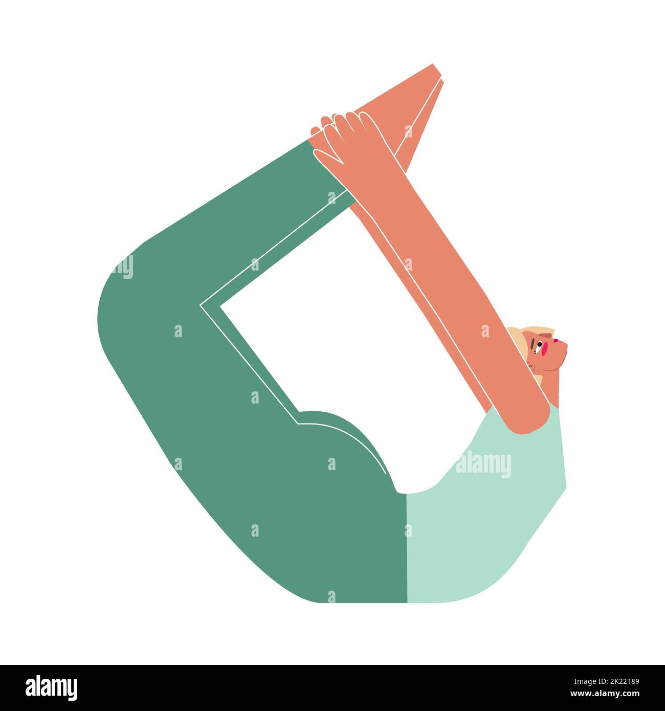 Vector isolated illustration with flat female character. Sportive ...