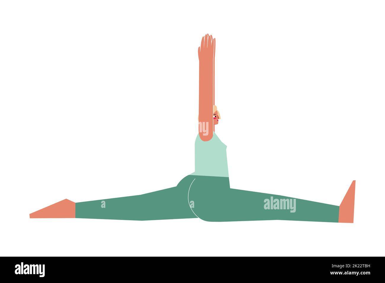 Vector isolated illustration with flat female character. Sportive ...