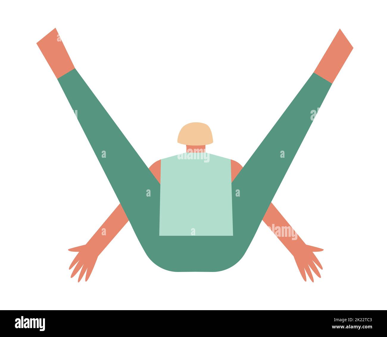 Vector isolated flat concept with female character. Sportive exercise ...