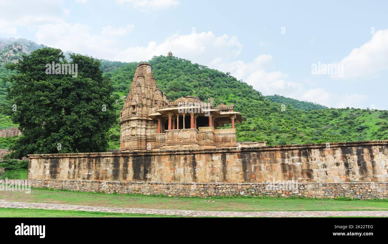 Full view of Gopinath Temple at Bhangarh Fort Campus, Bhangarh ...