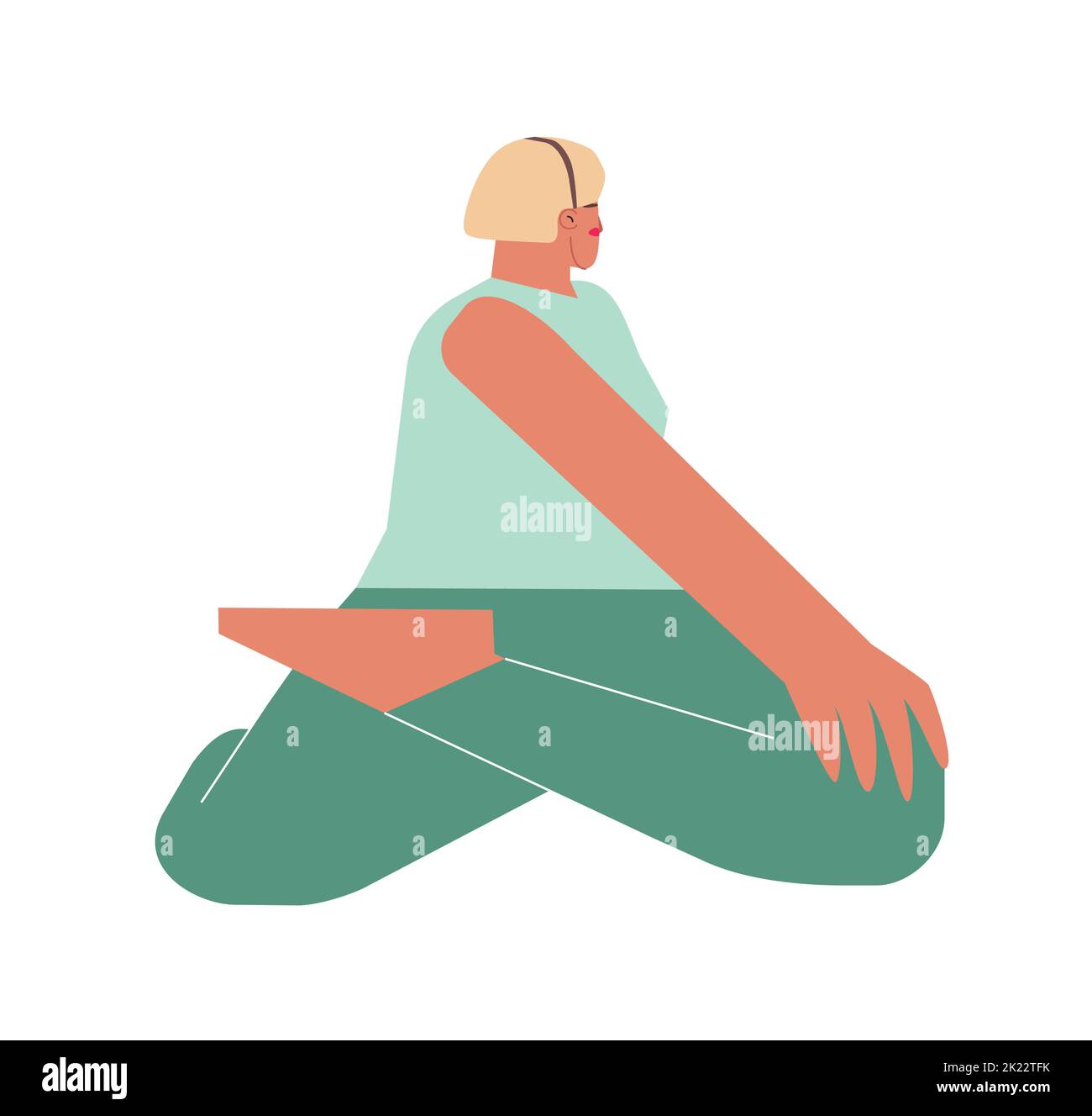 Vector isolated flat concept with female character. Sportive hip ...
