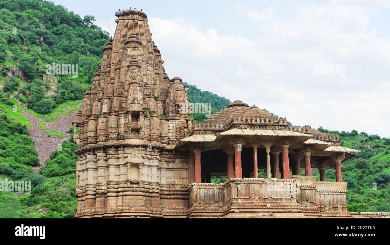 Full view of Gopinath Temple at Bhangarh Fort Campus, Bhangarh ...