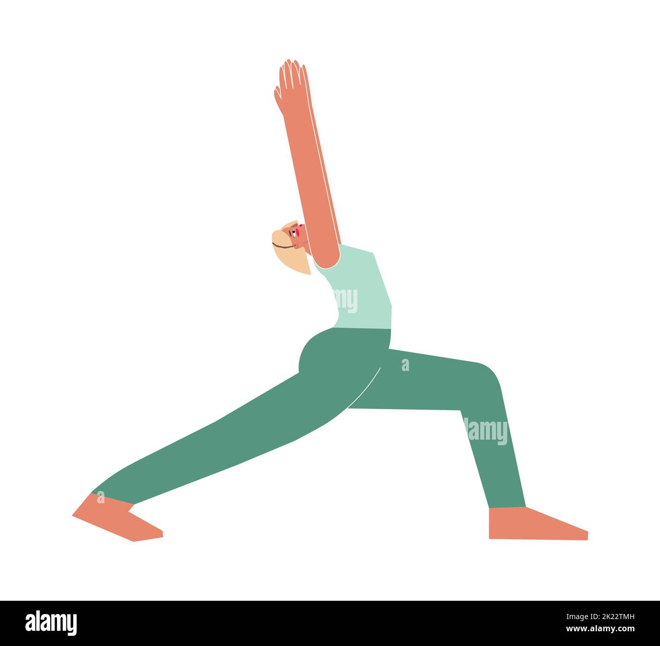 Vector isolated illustration with flat female character. Sportive woman ...