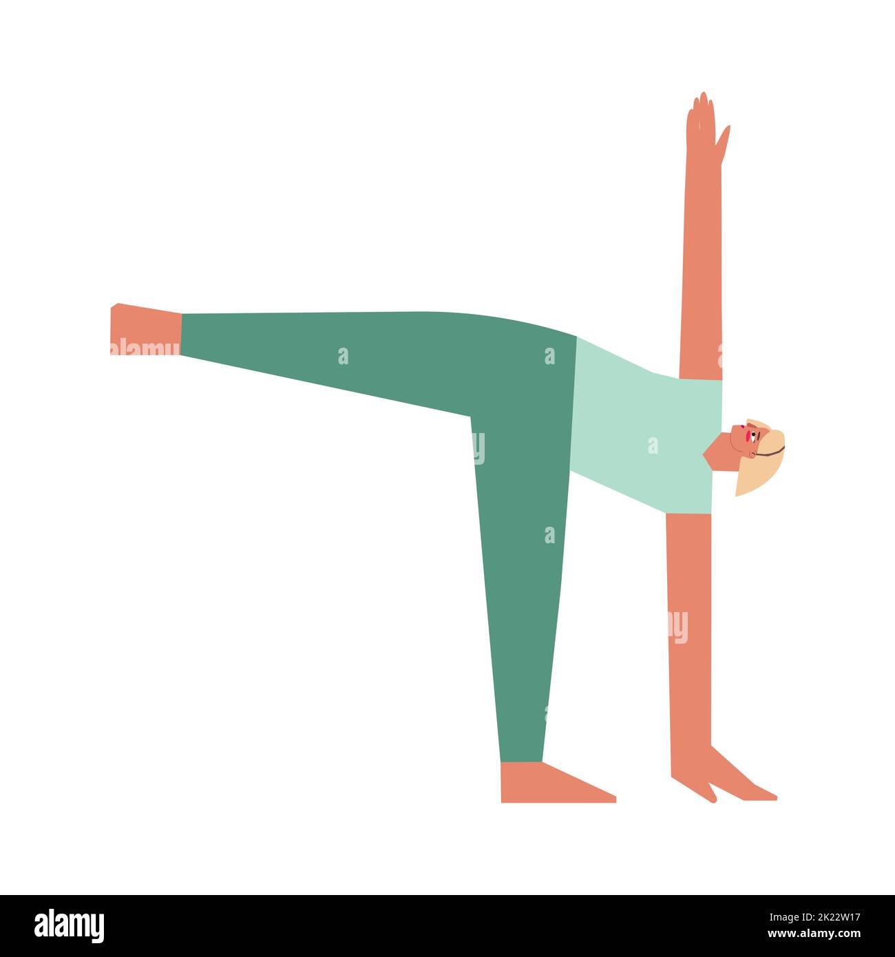 Vector isolated illustration with flat female character. Sportive woman ...