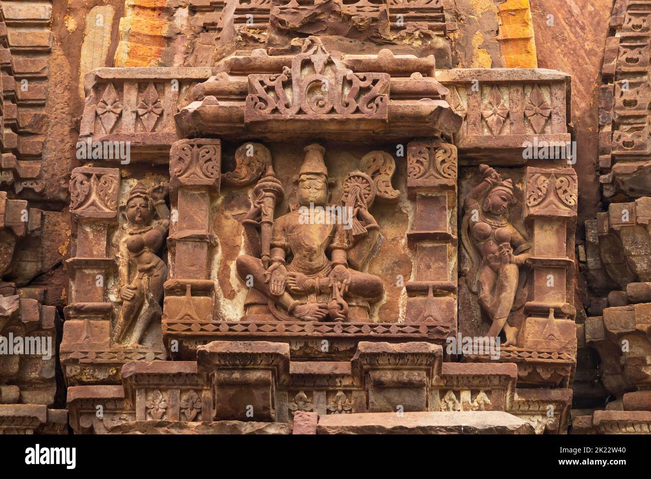 Sculpture of Lord Vishnu and maids, Hajareshwara Temple, Bijolia ...