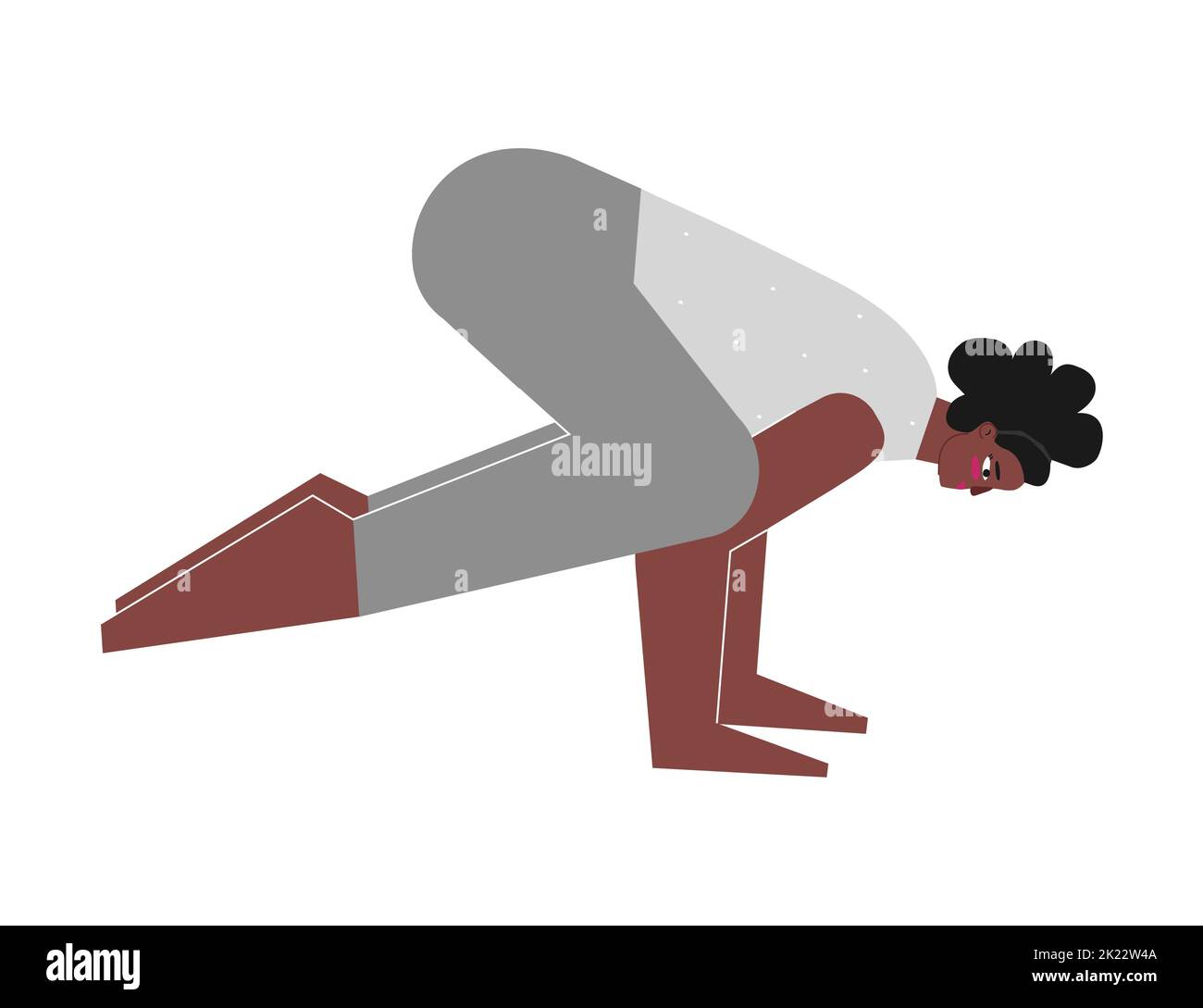 Vector illustration with flat female body positive character. Sportive ...